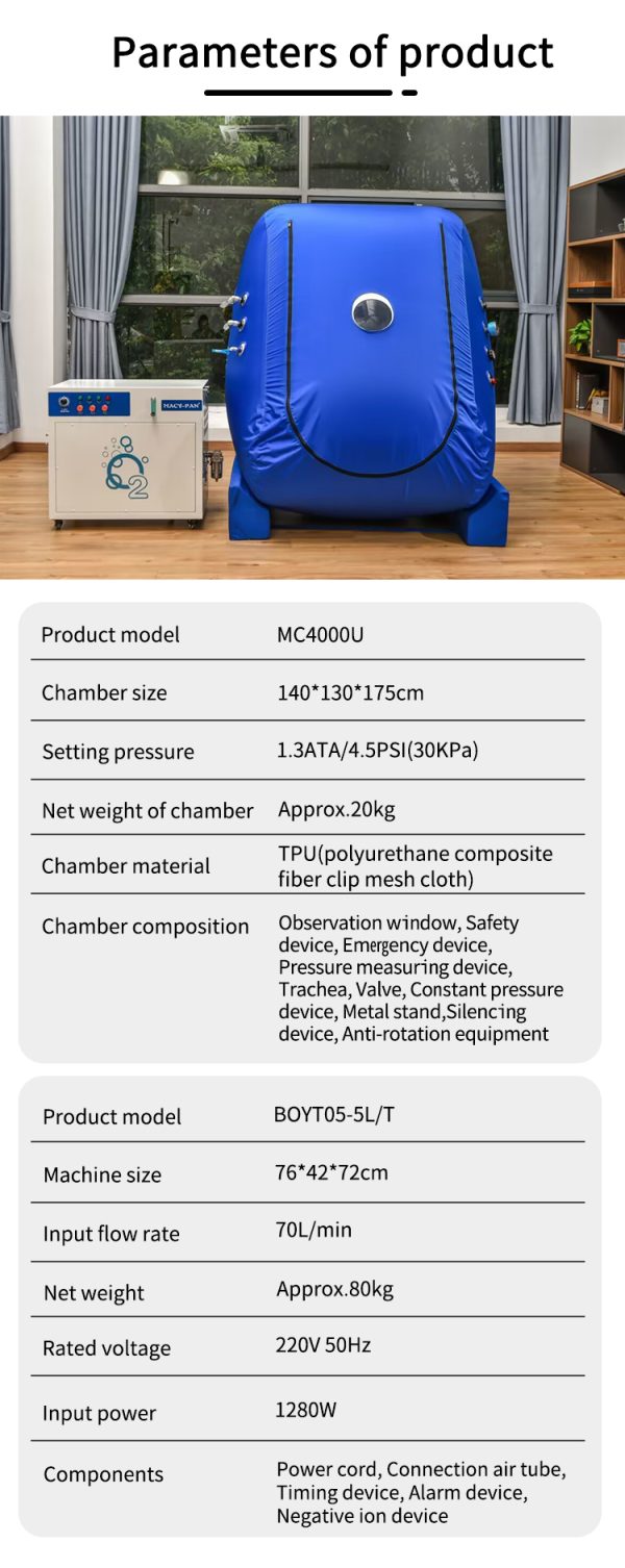 MC4000 Sitting Type Portable Hyperbaric Oxygen Chamber - MACYPAN